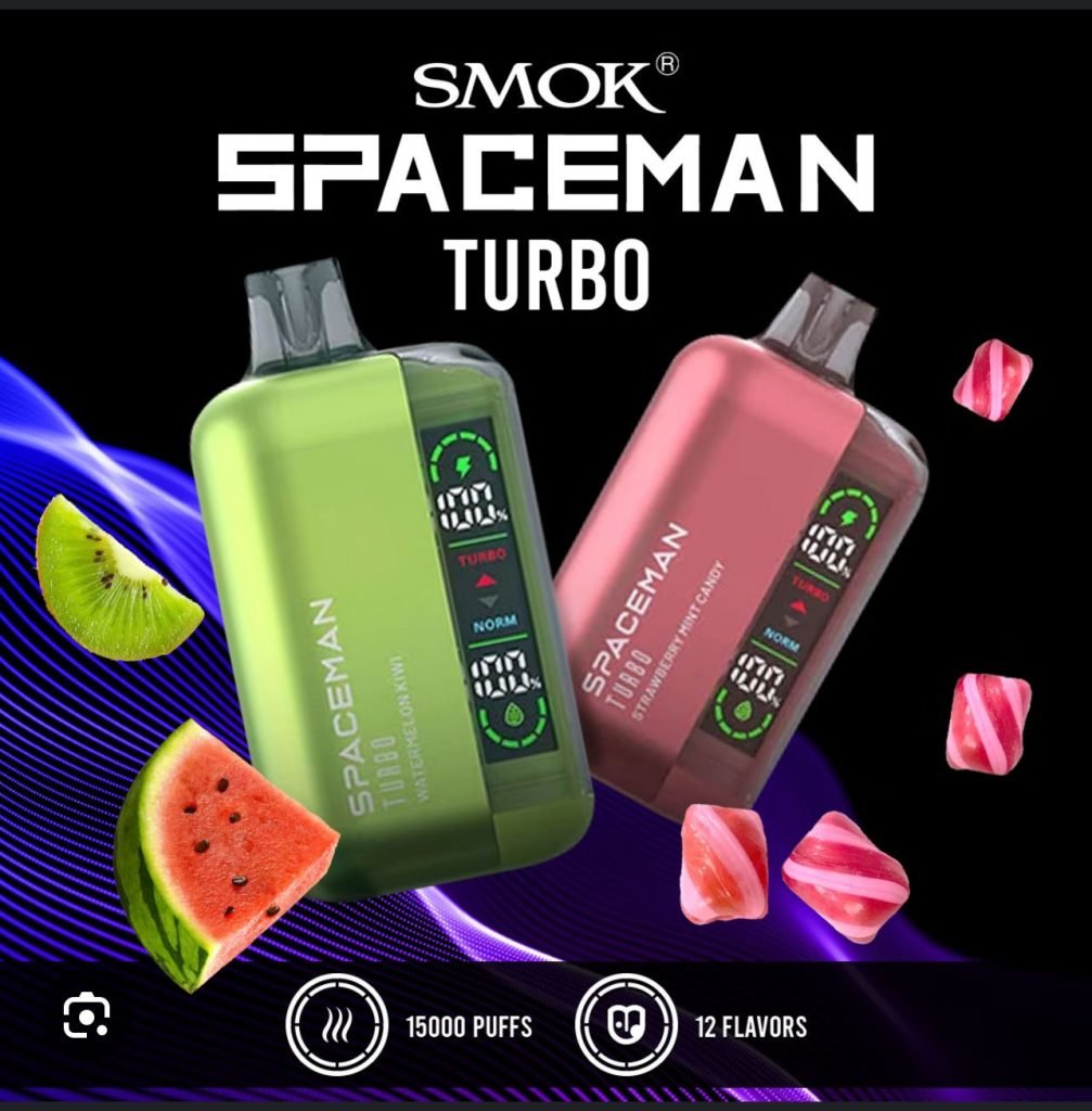 SMOK SPACEMAN Turbo 15000 Puffs, Led Screen, Type-C Recharge.