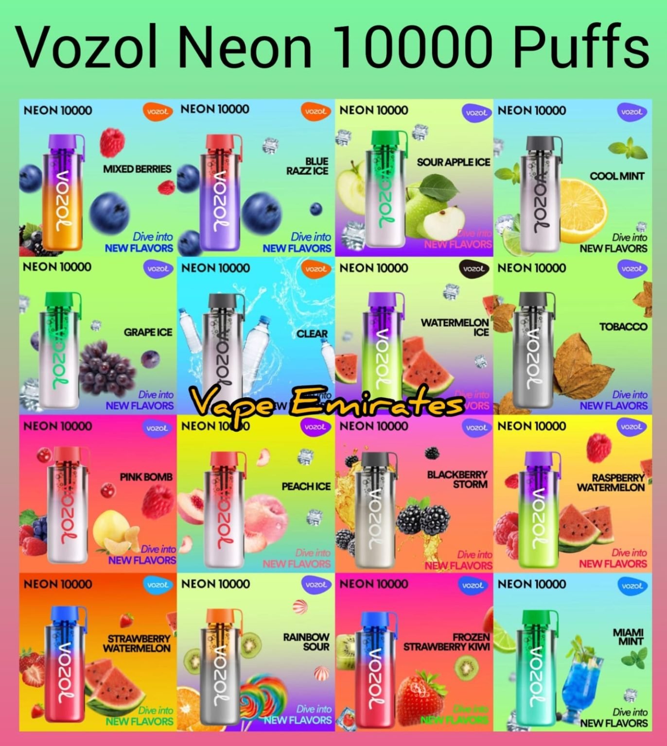 Vozol Neon 10000 Puffs Disposable Vape, Stylish With Neon.
