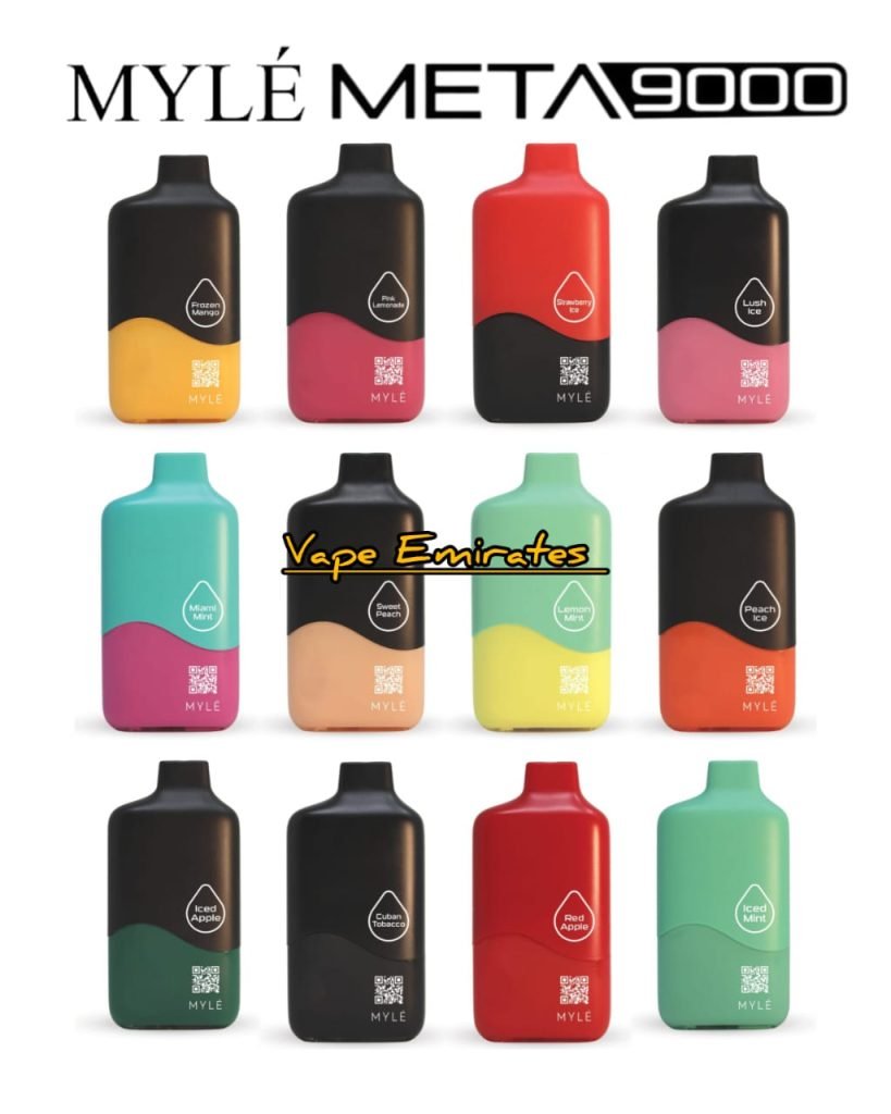 MYLE Meta 9000 Puffs Disposable Vape, 2% & 5%.