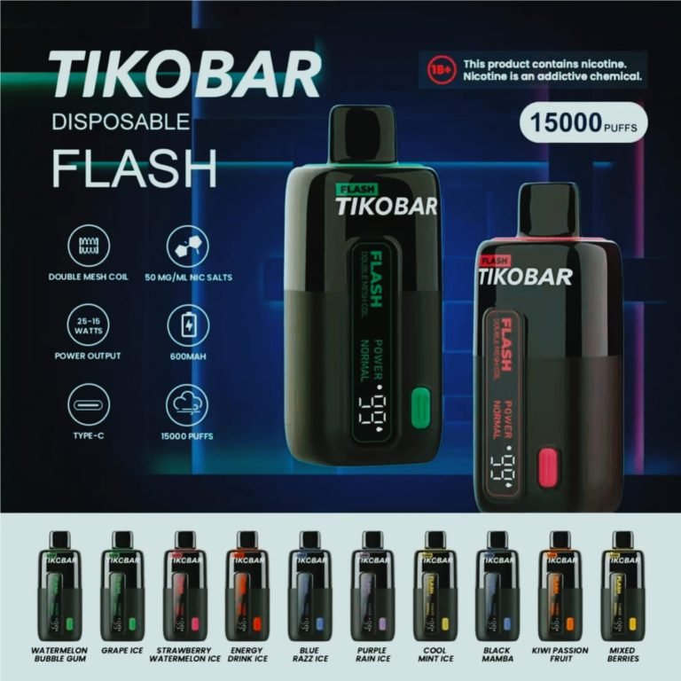 TIKOBAR Flash 15000 Puffs Disposable Vape, Smart With Great Taste.
