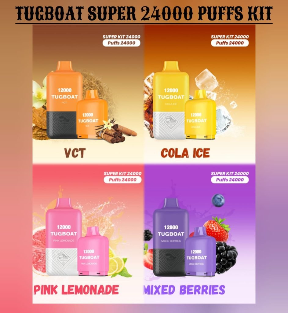 Tugboat Super 24000 Puffs Kit, Double 12K Pods,